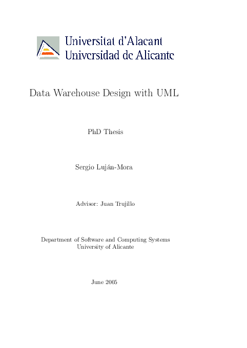 (PDF) Data warehouse design with UML
