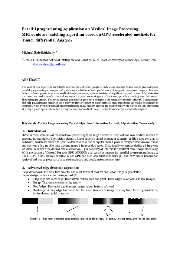 Pdf Parallel Programming Application On Medical Image Processing Mri Contours Matching 