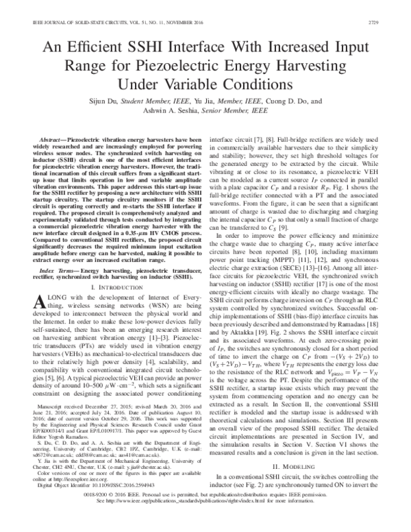 (PDF) An Efficient SSHI Interface With Increased Input Range for Piezoelectric Energy Harvesting ...