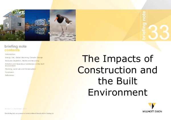 The Impacts of Construction and the Built Environment