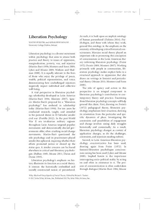 (PDF) Liberation Psychology