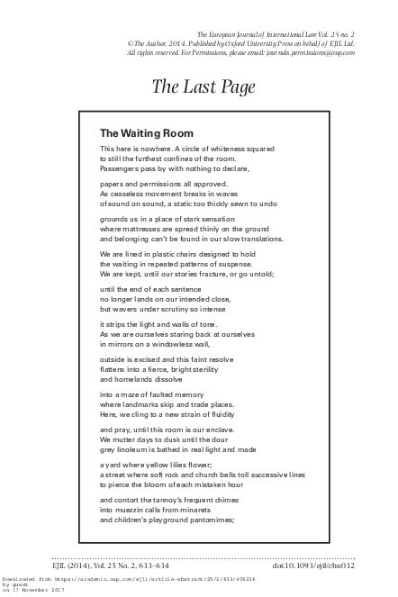 [Poem] The Waiting Room