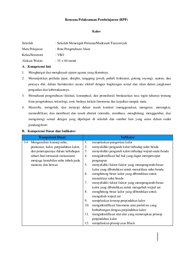 (DOC) RPP + Instrumen Lengkap mapel IPA KELAS 2.docx | Anisa Inggit - Academia.edu