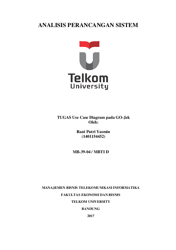 (DOC) ANALISIS PERANCANGAN SISTEM TUGAS Use Case Diagram pada GO-Jek Oleh