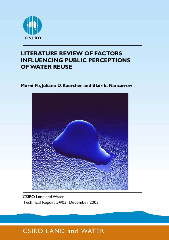 (PDF) Factors Influencing Public Perception of Water Reuse