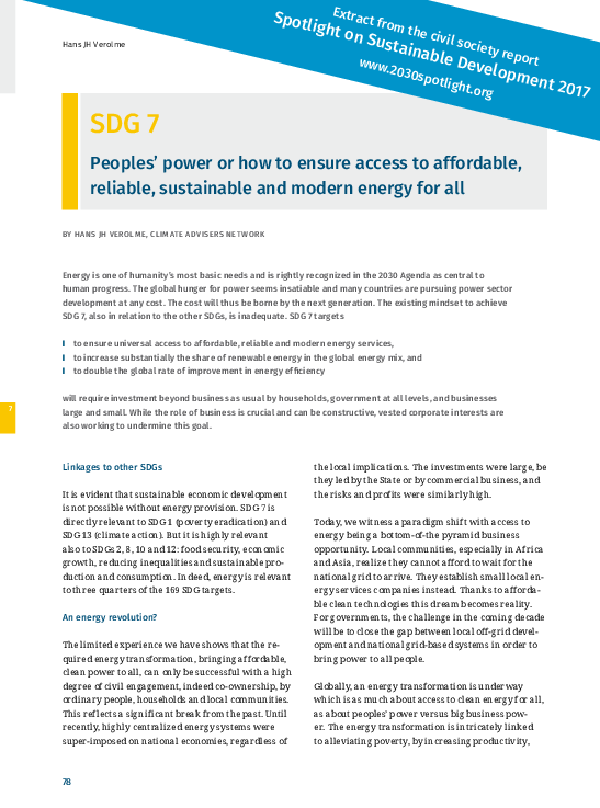 (PDF) SDG 7: Peoples’ power or how to ensure access to affordable ...