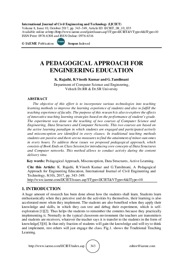 (PDF) A PEDAGOGICAL APPROACH FOR ENGINEERING EDUCATION