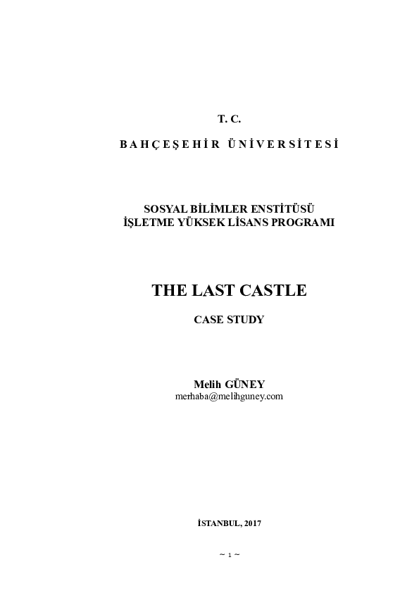 (DOC) The Last Castle - Case Study