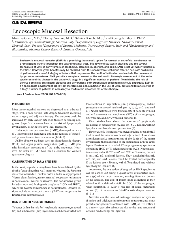 (PDF) Endoscopic Mucosal Resection