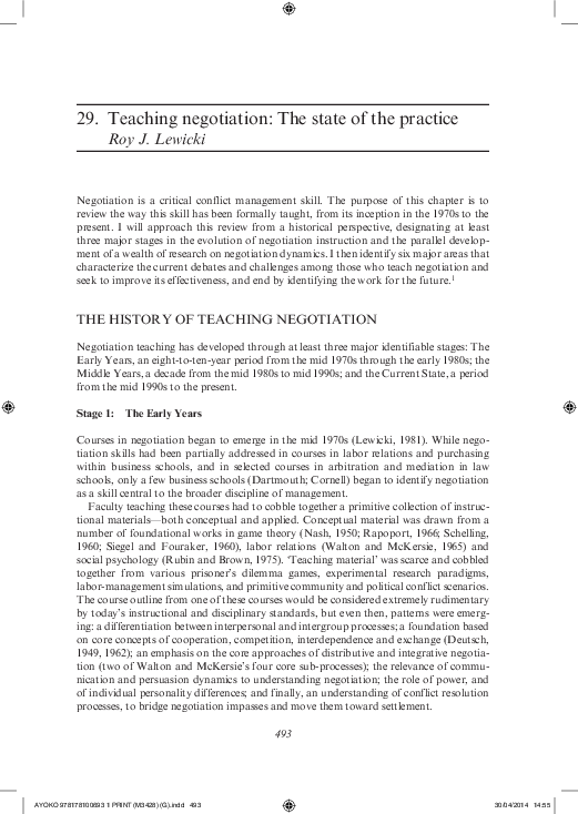 (PDF) Teaching Negotiation Online - Part 1: Challenges and Opportunities