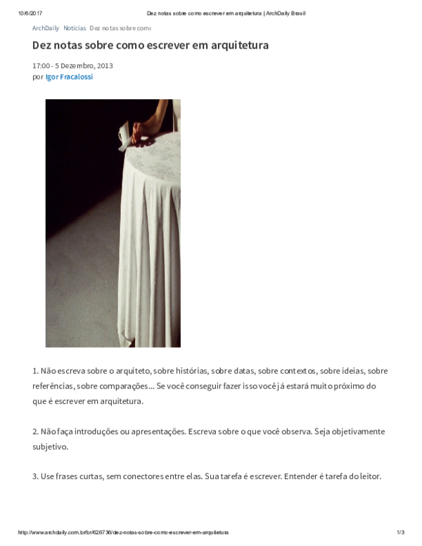 (PDF) Dez notas sobre como escrever em arquitetura
