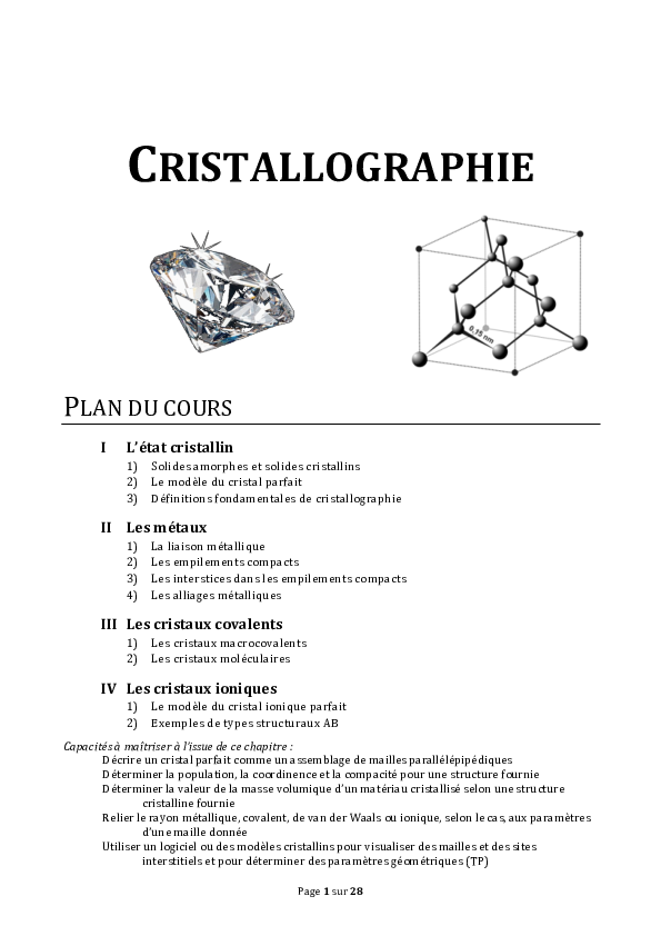 résumé cristallographie