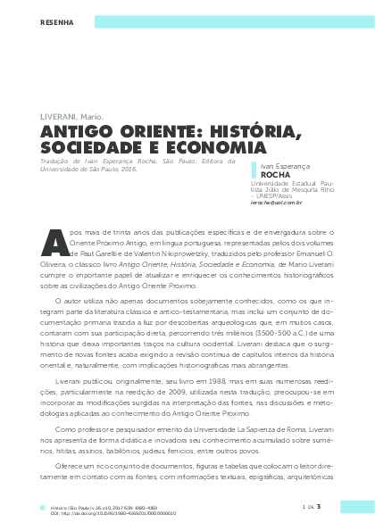 (PDF) MARIO LIVERANI. ANTIGO ORIENTE: HISTÓRIA, SOCIEDADE E ECONOMIA ...