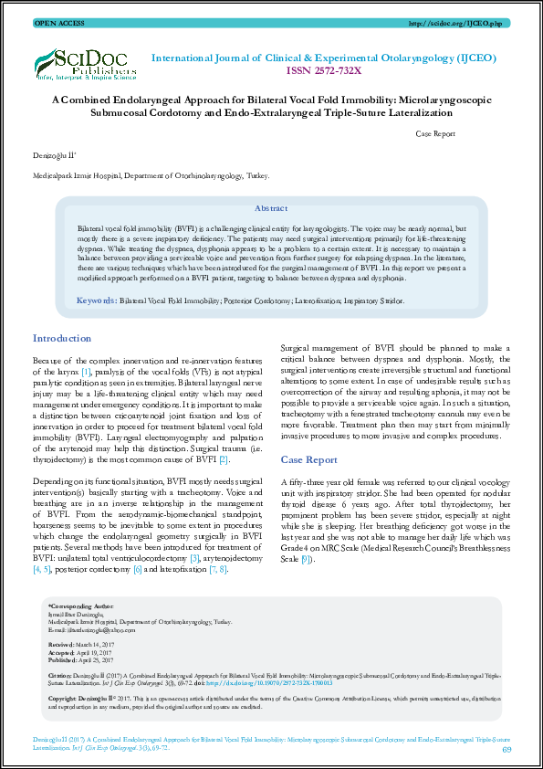 (PDF) A Combined Endolaryngeal Approach for Bilateral Vocal Fold ...