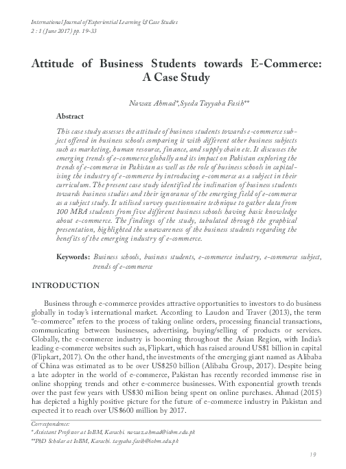 (PDF) Attitude of Business Students towards E-Commerce: A Case Study