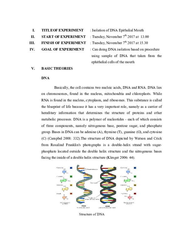 (PDF) BIOCHEMISTRY ANALYSIS OF DNA