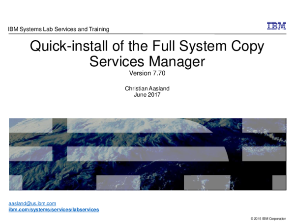 (PDF) Quick-install of the Full System Copy Services Manager