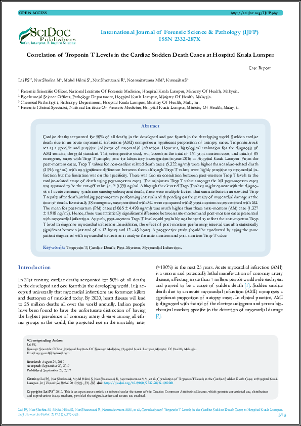 (PDF) Correlation of Troponin T Levels in the Cardiac Sudden Death ...