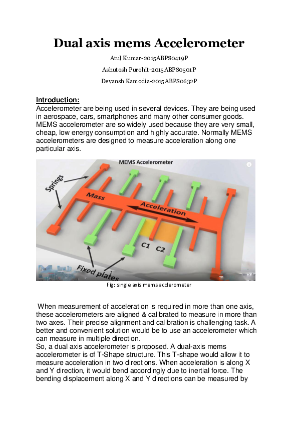 (PDF) Dual axis mems Accelerometer