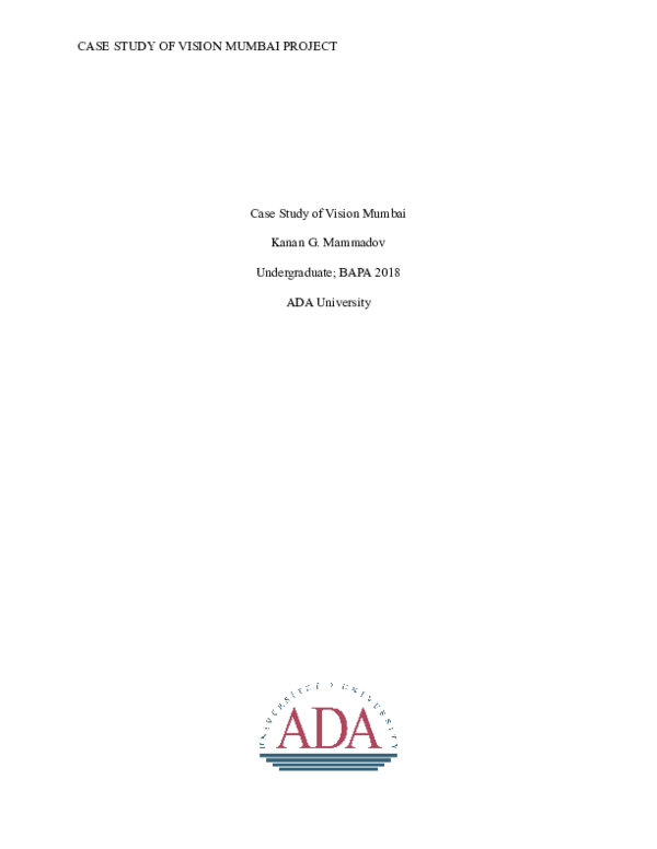 (DOC) Case Study of Vision Mumbai