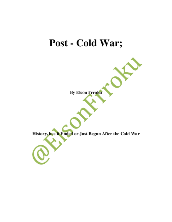(PDF) Post -Cold War