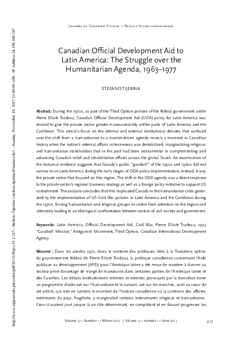 (PDF) Canadian Official Development Aid to Latin America
