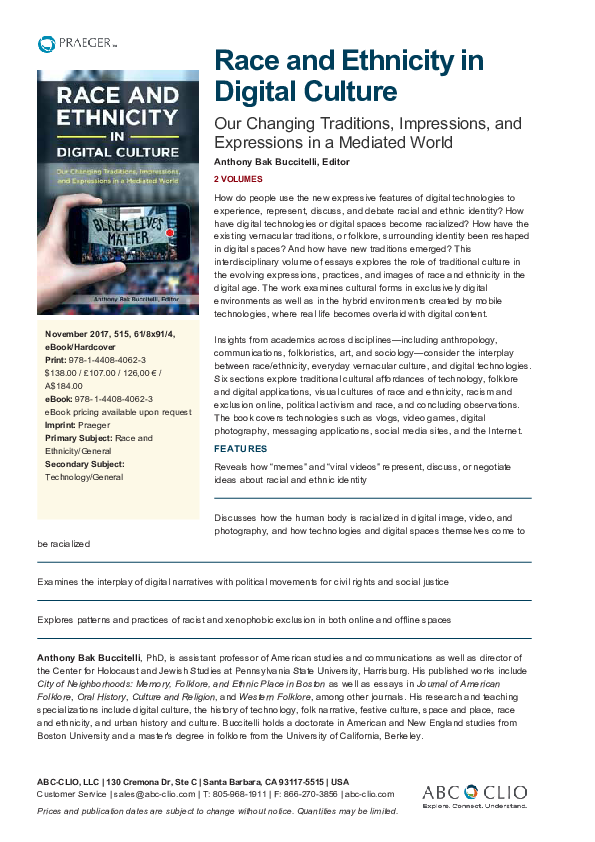 (PDF) Race and Ethnicity in Digital Culture: Our Changing Traditions ...