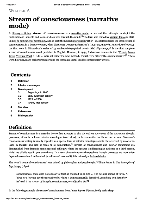 (PDF) Stream of consciousness