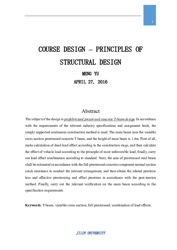 (DOC) Course Design – Principles of Structural Design