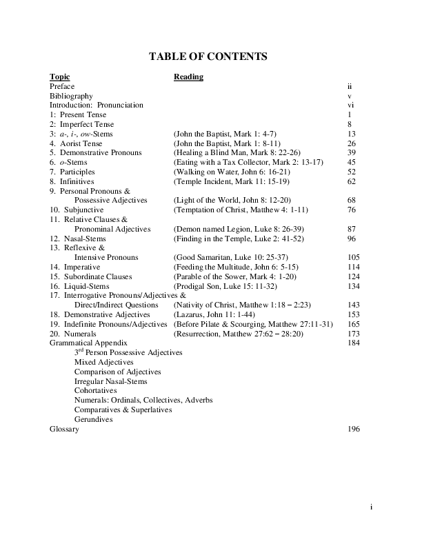 (PDF) Grabar: An Introduction to Classical Armenian, Table of Contents ...