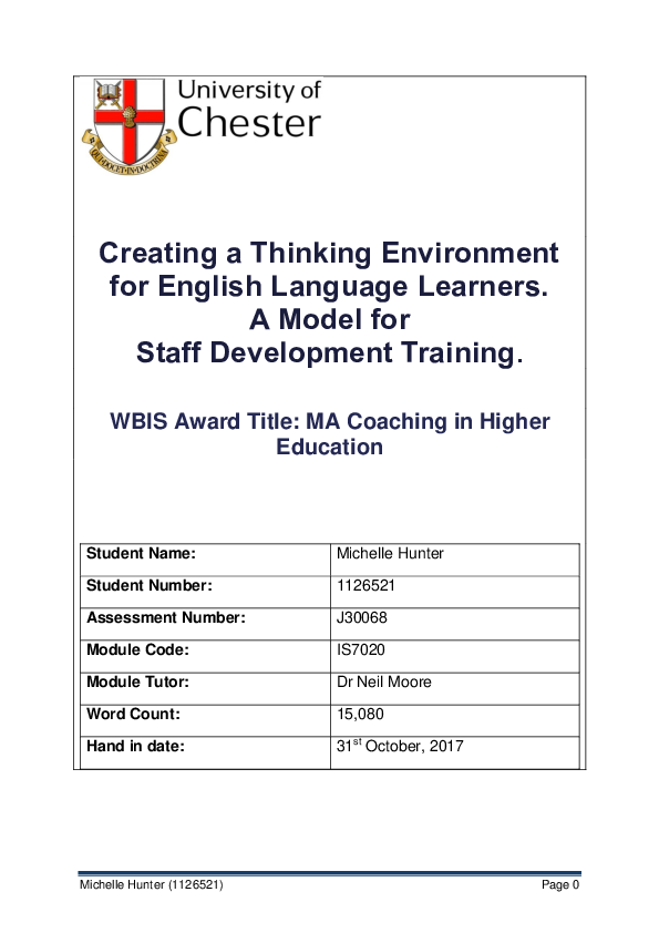 (PDF) Creating a Thinking Environment for English Language Learners. A ...