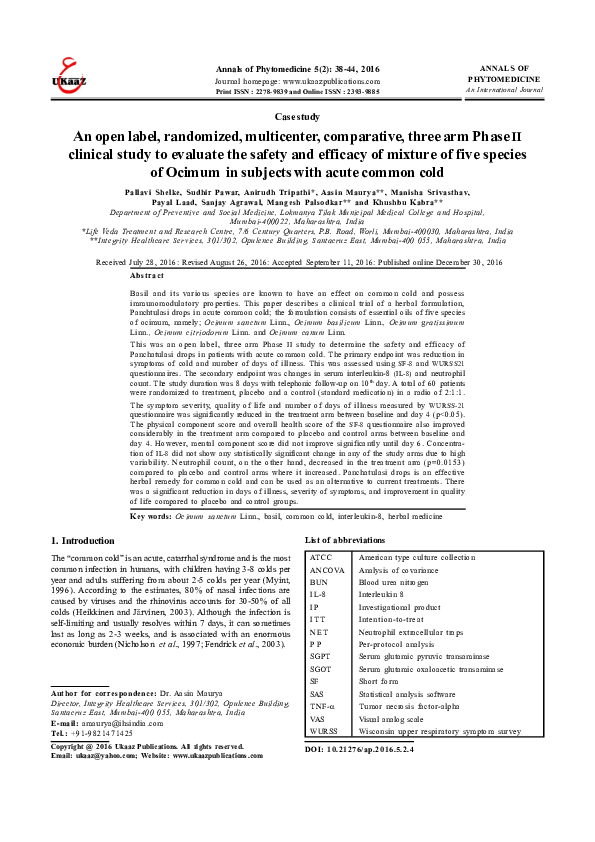 Pdf An Open Label Randomized Multicenter Comparative Three Arm