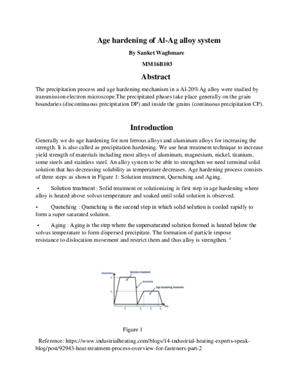 (PDF) Age hardening of Al-Ag alloy system