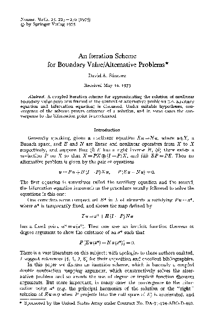 (PDF) An iteration scheme for boundary value/alternative problems