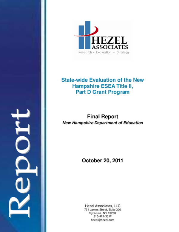 (PDF) State-Wide Evaluation of the New Hampshire ESEA Title II, Part D ...