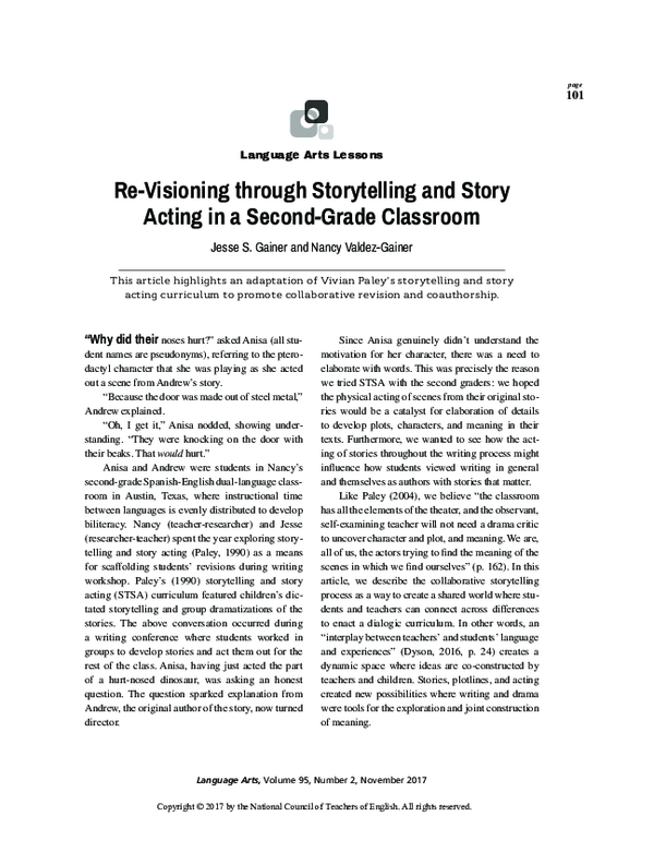 (PDF) Re-Visioning through Storytelling and Story Acting in a Second ...