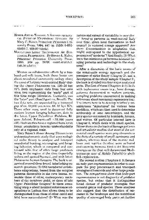 (PDF) Mousterian lithic technology: An ecological perspective. By ...
