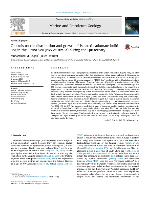 (PDF) Controls on the distribution and growth of isolated carbonate ...