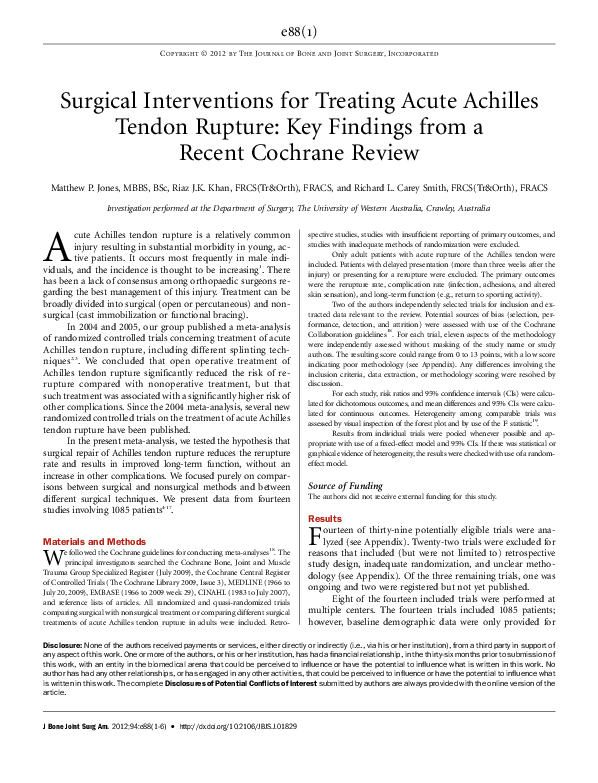 (PDF) the Achilles Tendon Combined Conservative and Orthotic Management ...