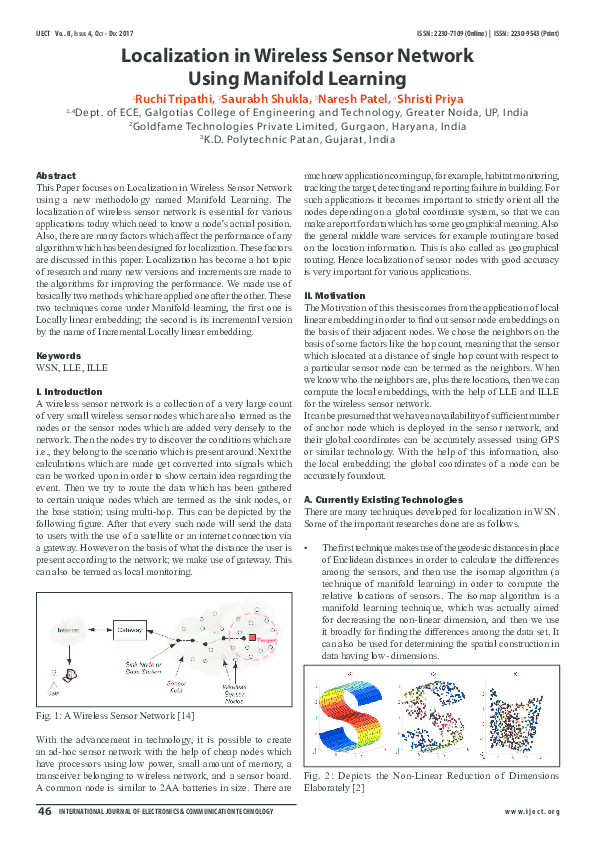 (PDF) Localization in Wireless Sensor Network Using Manifold Learning