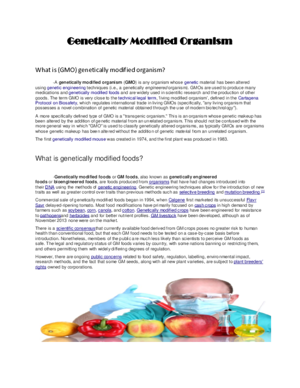 (DOC) Genetically Modified Organism