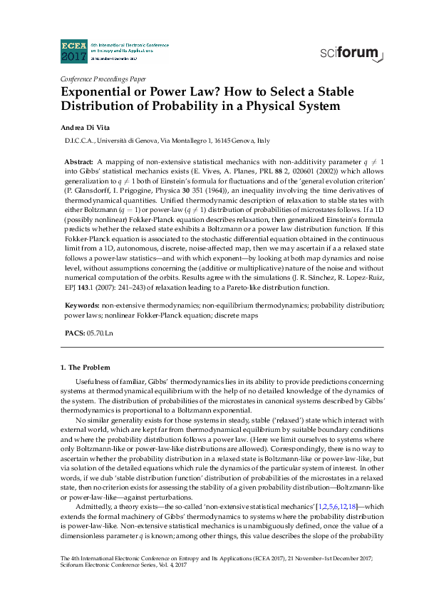 (PDF) Exponential or Power Law? How to Select a Stable Distribution of ...