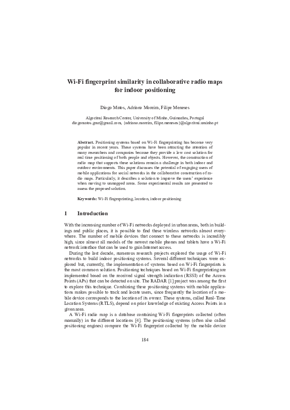 (PDF) Wi-Fi Fingerprinting