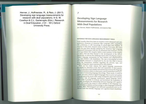 (PDF) Developing Sign Language Measurements for Research with Deaf ...