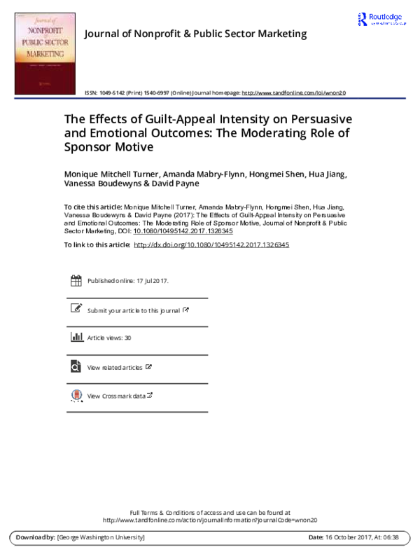 (PDF) Journal of Nonprofit & Public Sector Marketing The Effects of ...