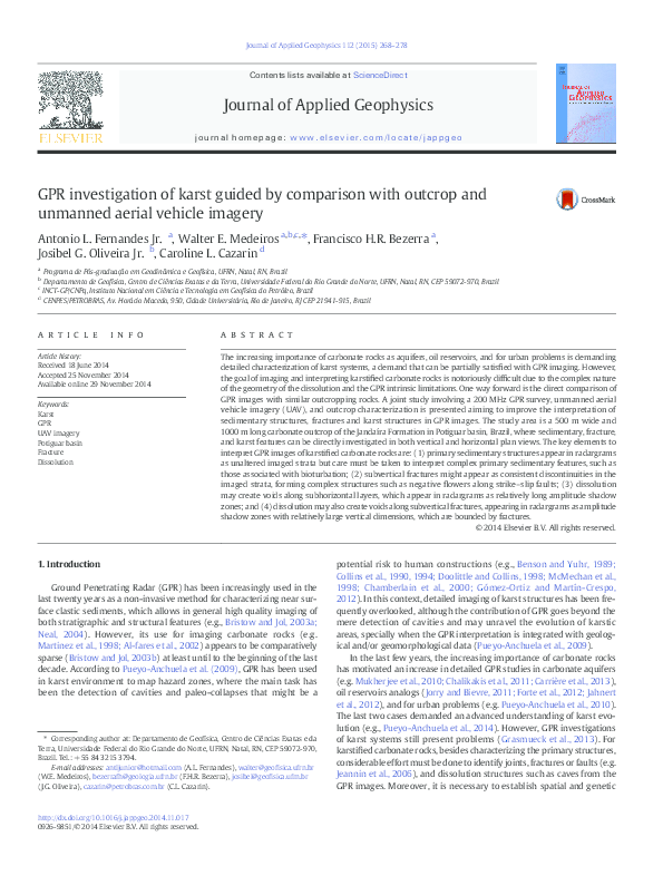 (PDF) GPR investigation of karst guided by comparison with outcrop and ...