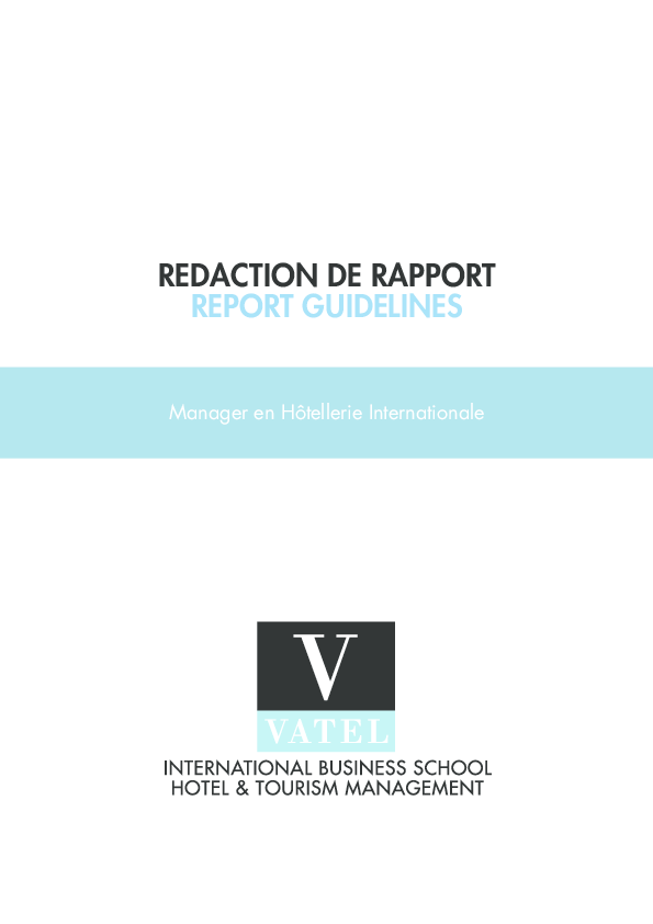(PDF) REDACTION DE RAPPORT REPORT GUIDELINES