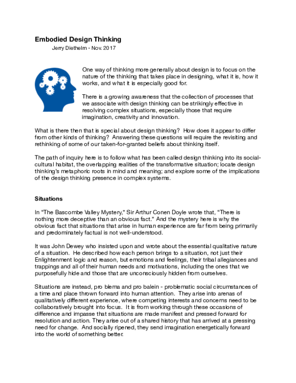 (PDF) Embodied Design Thinking (PDF) Embodied Design Thinking