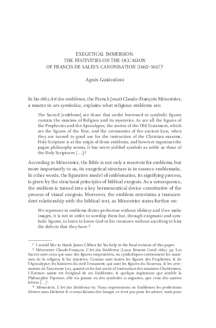 (PDF) "Exegetical Immersion: The Festivities on the Occasion of Francis ...