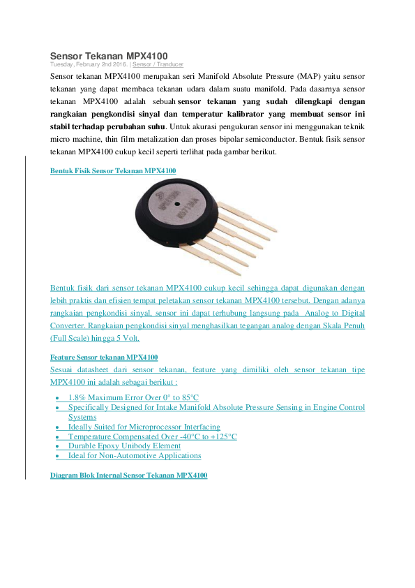 (DOC) Sensor Tekanan MPX4100